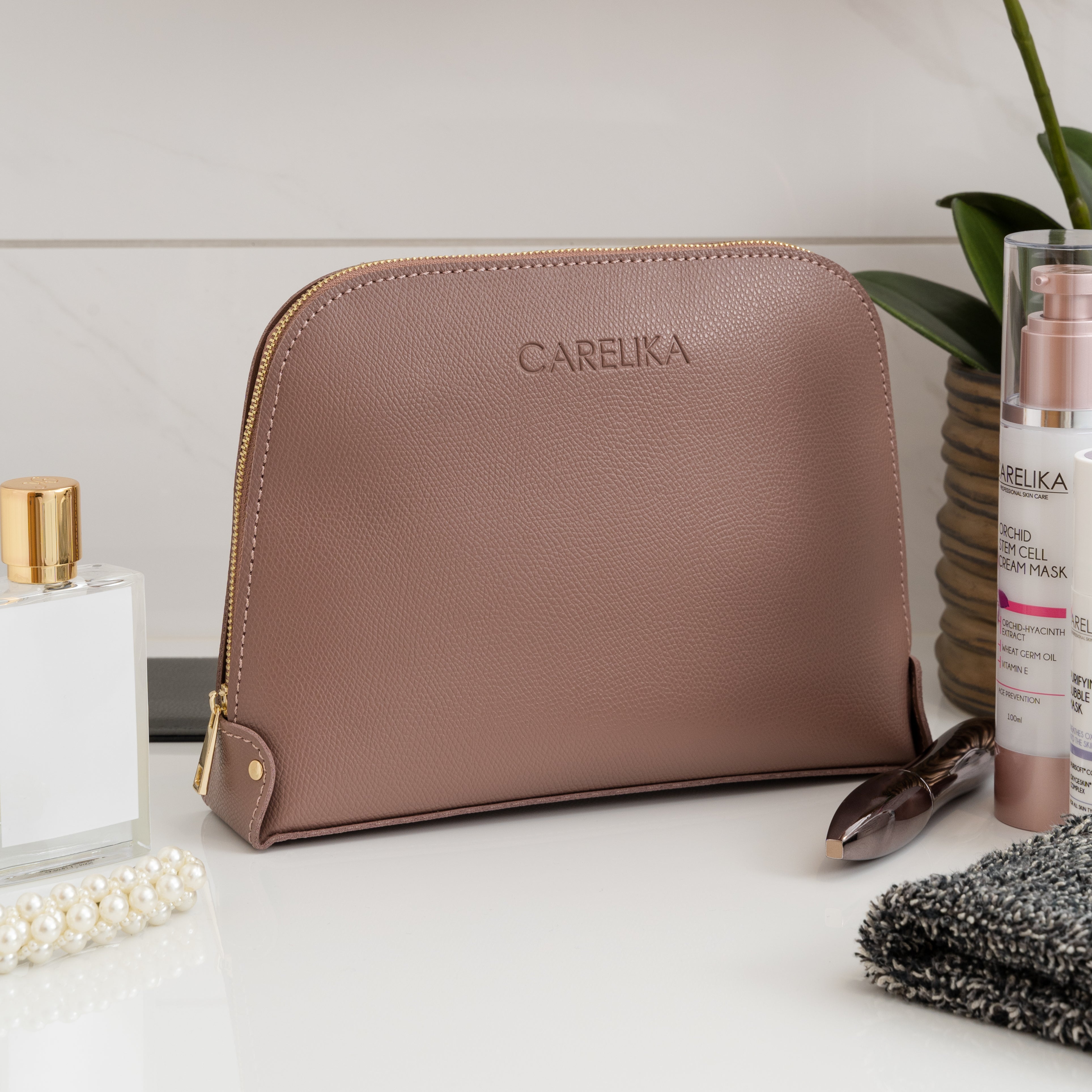 Beige Cosmetic Bag